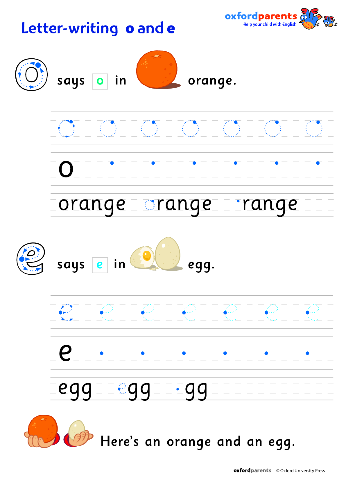 Family & Friends Alphabet book_Letter O&E